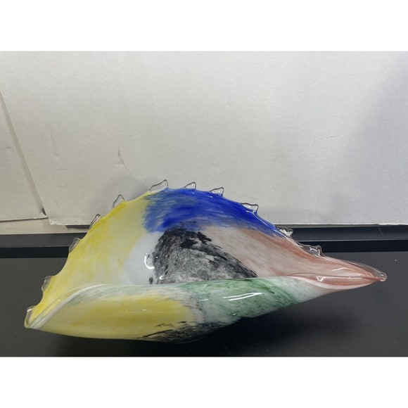 Unmarked | Art | Murano Jozefina Glass Colorful Shell Folded Rim Bowl ...